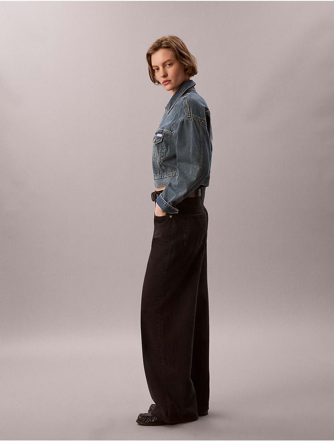 CALVIN KLEIN Calvin Klein Jeans Cropped Denim Trucker Jacket